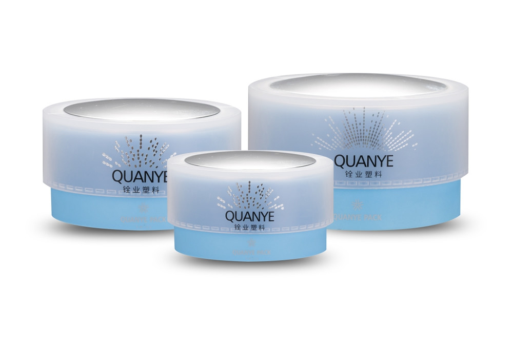 Light Blue Color Plastic Cosmetic Containers And Jars For Moisturizing ...